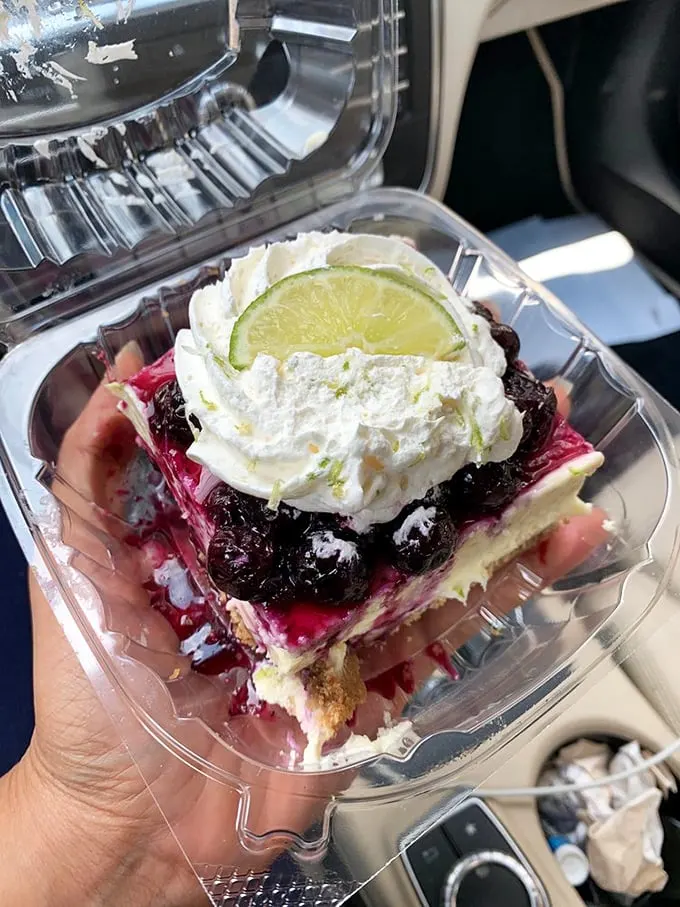 Key lime blueberry cheesecake: A flavor combo so unexpected, it's like the pastry version of a buddy cop movie. Surprisingly awesome!