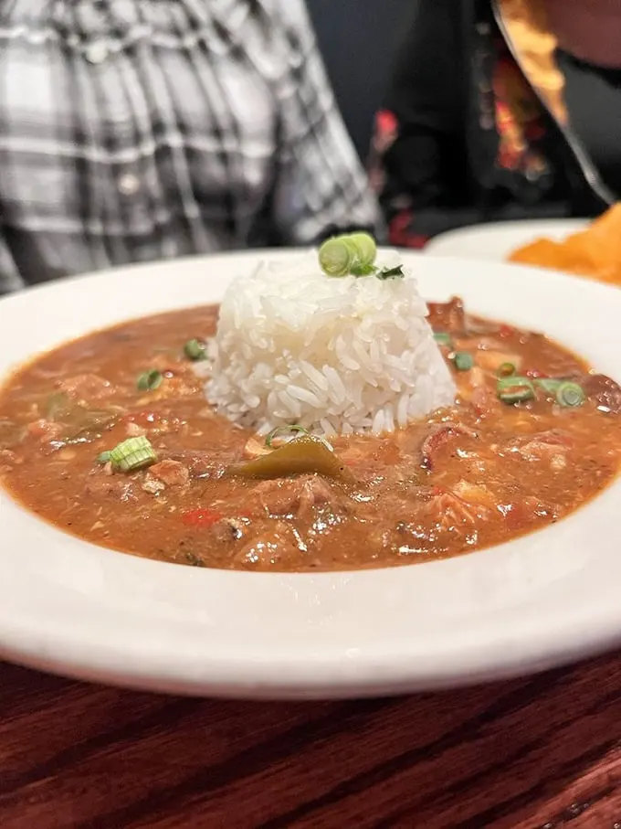 New Orleans meets Atlanta in this gumbo. It's like a jazz concert for your taste buds!
