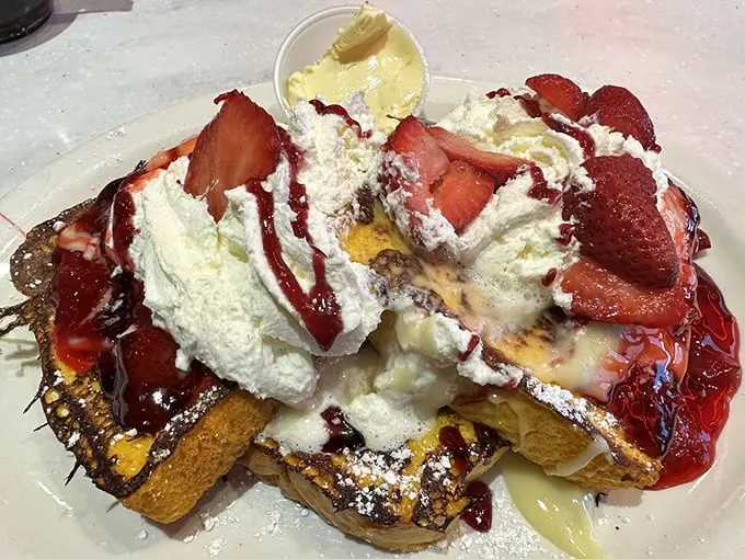 Strawberry Stuffed French Toast: Because sometimes, regular French toast just isn't indulgent enough. It's breakfast's way of giving you a big, fruity hug.