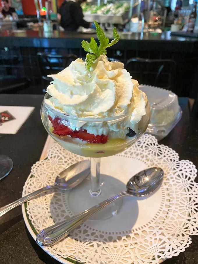 Berry-licious perfection in a glass. This dessert is so pretty, it belongs in an art gallery – but your stomach will be glad it's here instead.