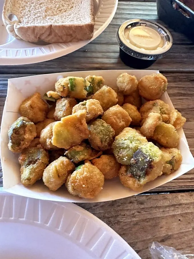 Crispy, golden nuggets of Southern delight! These fried okra bites are like vegetable candy – impossibly addictive and gone too soon.