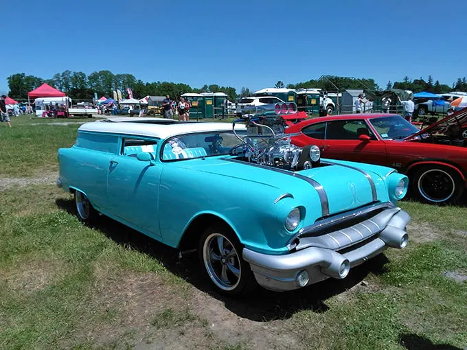 Great Scott! This teal dream machine isn't just a car, it's a ticket to 1955. No flux capacitor required.