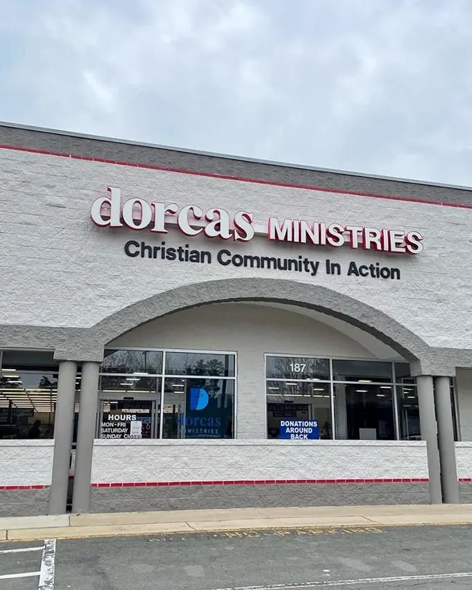 The gateway to bargain paradise. Step inside and let the thrift store adventure begin!