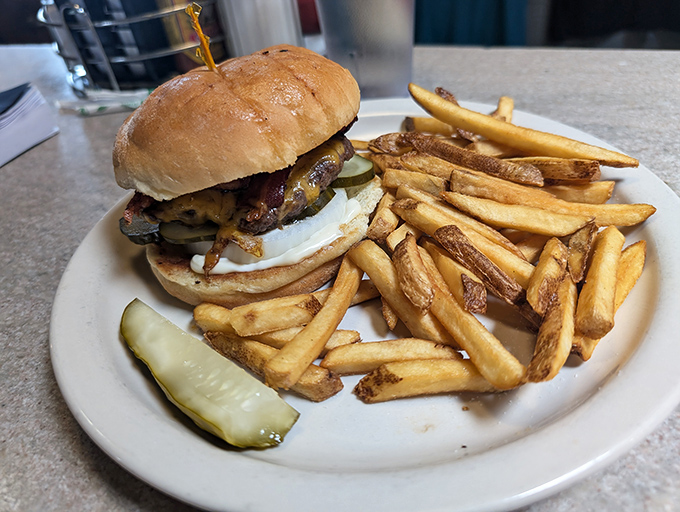 This burger isn't just a meal; it's a work of art. Van Gogh had his sunflowers, Franks Diner has this masterpiece of beef and bun.