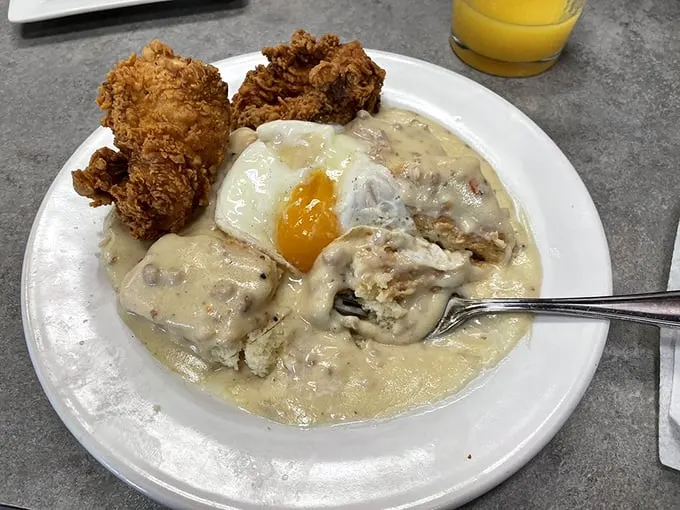 The Cowboy Breakfast: Where biscuits and gravy meet their match in a showdown of deliciousness. Saddle up for a flavor rodeo, partner!