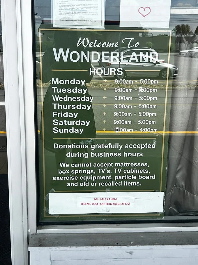 The gates to Wonderland are open! These hours are your passport to a world where thrifting dreams come true.