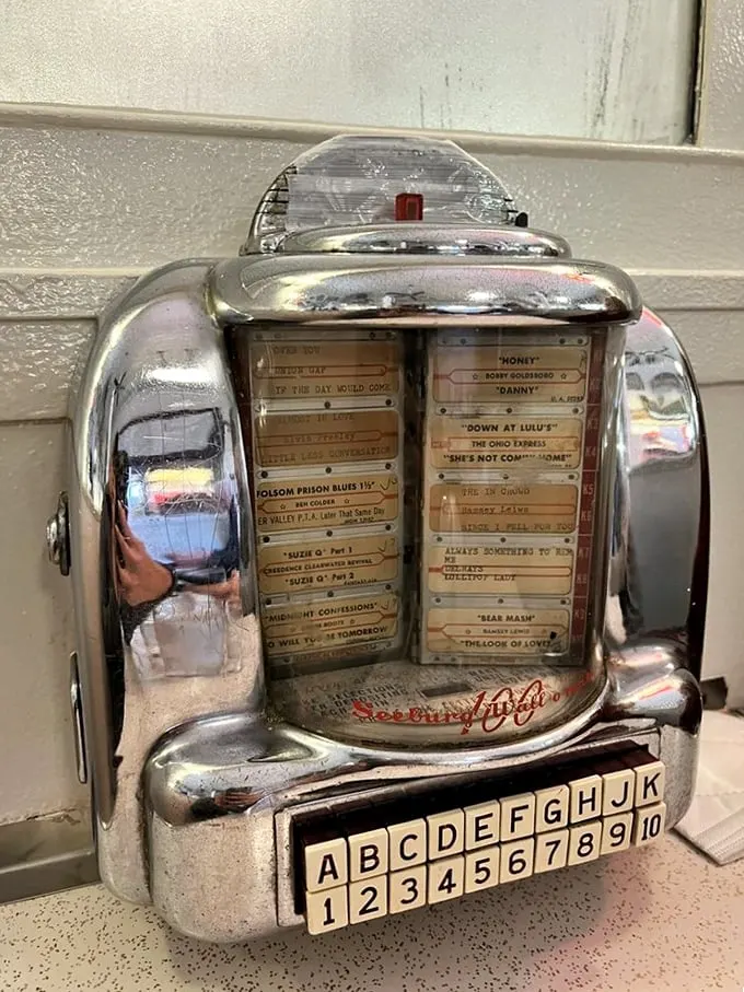 Jukebox hero! This vintage machine doesn't just play tunes; it's a time machine to when sock hops and malts ruled the world.