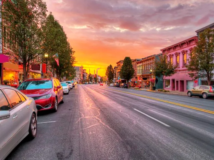 Golden hour glory! Madison's streets at sunset are like a real-life Instagram filter. No Valencia needed here, folks—this beauty is all natural.