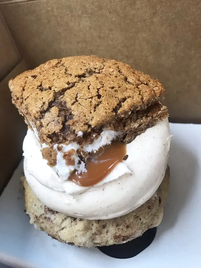 Oatmeal cream pie cupcake: Nostalgia in a wrapper. It's like your childhood lunchbox treat got a glow-up and went to pastry college.