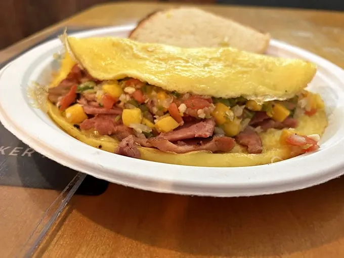 Tropical twist meets breakfast classic. It's like your omelet went on vacation and came back cooler than ever.