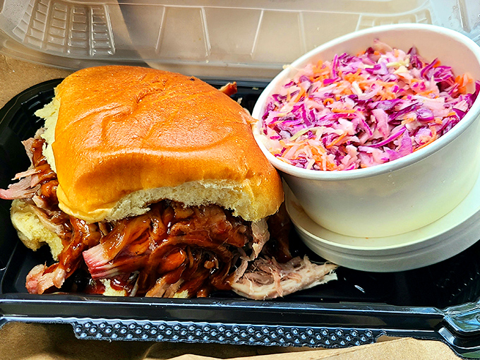 The sandwich that ate New Jersey! This pulled pork behemoth is piled higher than your to-do list, but way more fun to tackle.