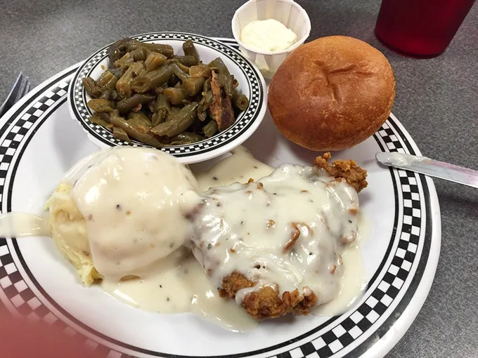 Chicken fried steak: where 'diet' is a four-letter word and gravy is a food group. This plate is the epitome of Southern comfort.