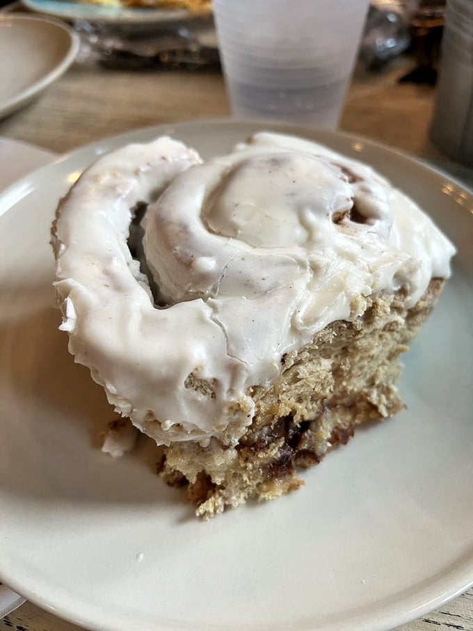 Is it dessert? Is it breakfast? Who cares! This cinnamon roll is what sweet dreams are made of.