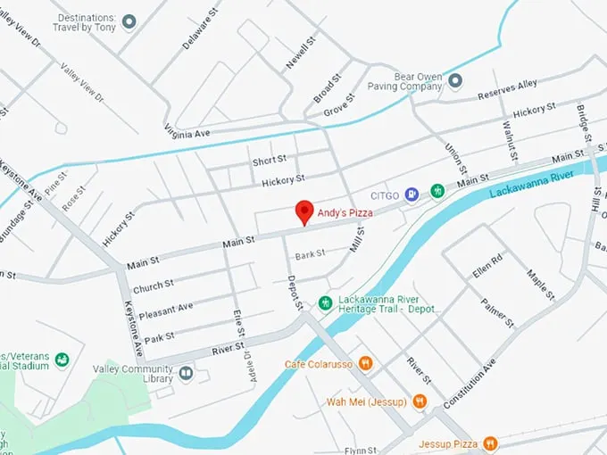 16 andy's pizza map