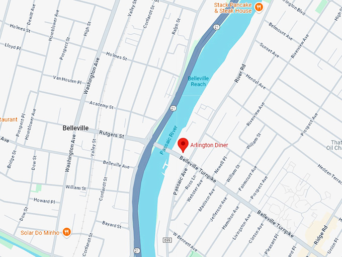 16 arlington diner map