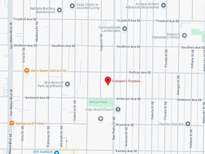 16 giovanni's pizza map