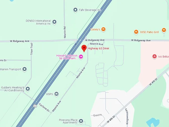 16 highway 63 diner map