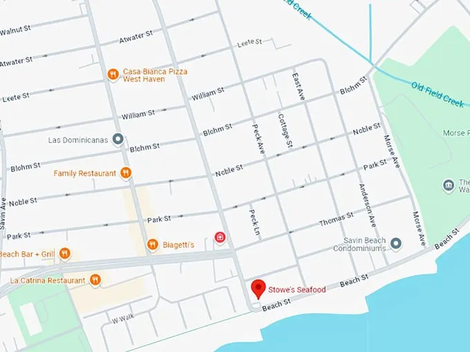 16 stowe's seafood map