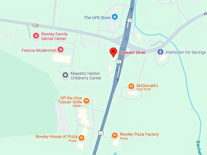 16. agawam diner map