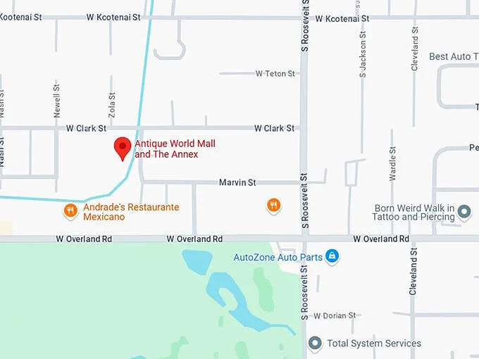 16. antique world mall and the annex map