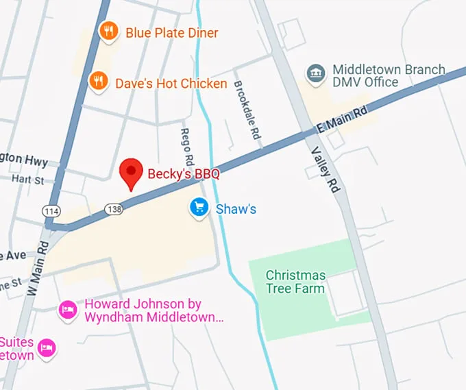 16. becky's bbq map