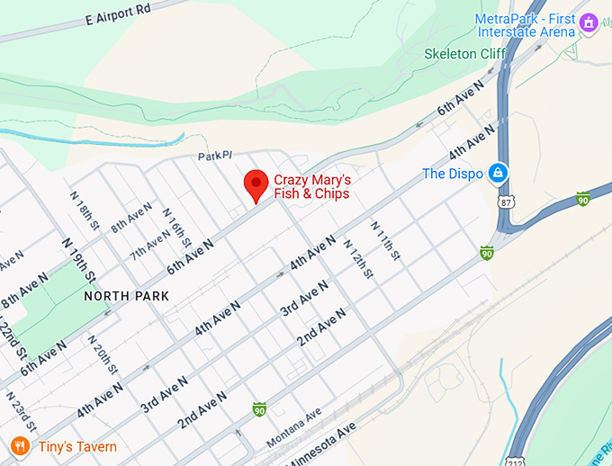 16. crazy mary's fish & chips map