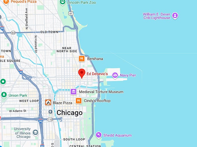 16. ed debevic’s map