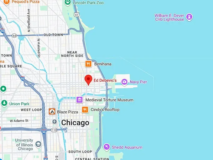 16. ed debevic’s map
