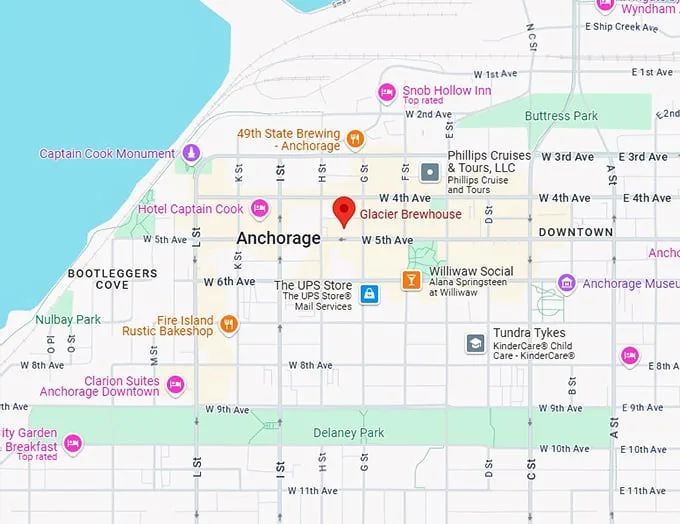 16. glacier brewhouse map