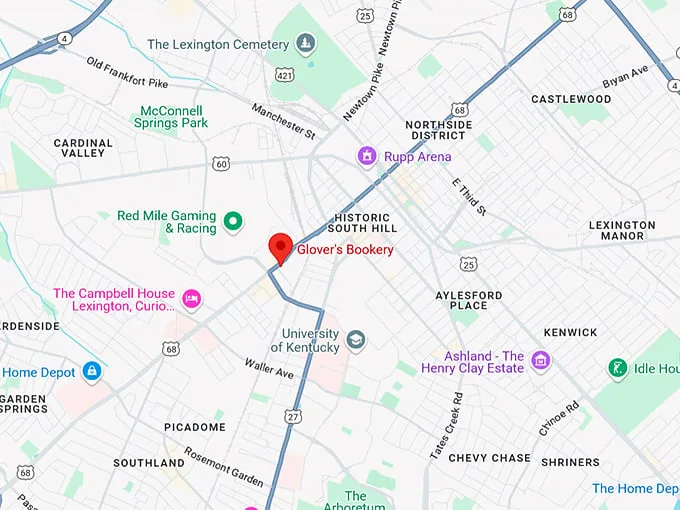 16. glover's bookery map