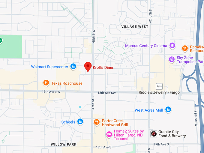 16. kroll's diner map