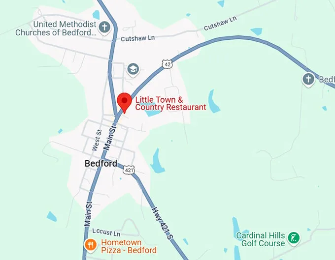 16. little town & country restaurant map