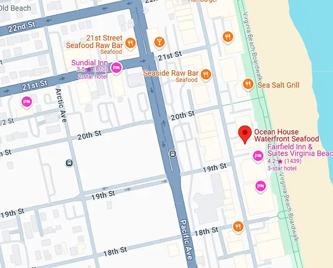 16. ocean house waterfront seafood map