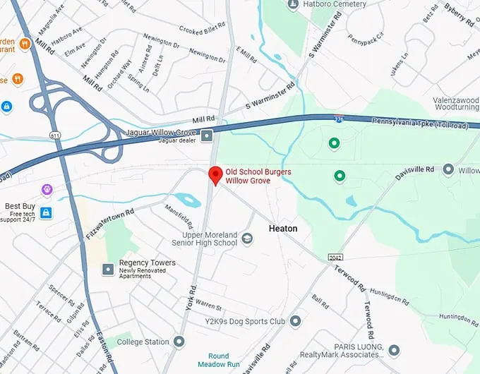 16. old school burgers willow grove map
