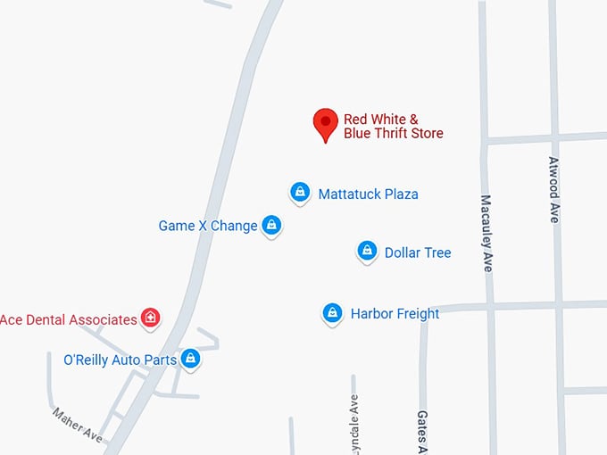 16. red white & blue thrift store map