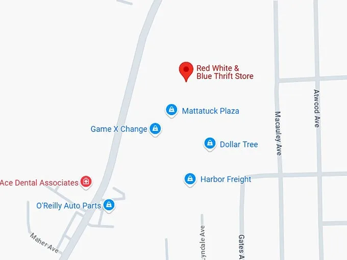 16. red white & blue thrift store map