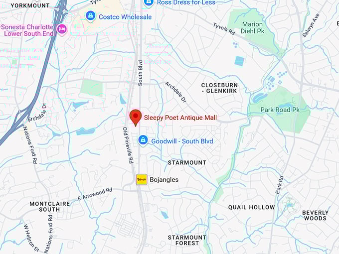16. sleepy poet antique mall map