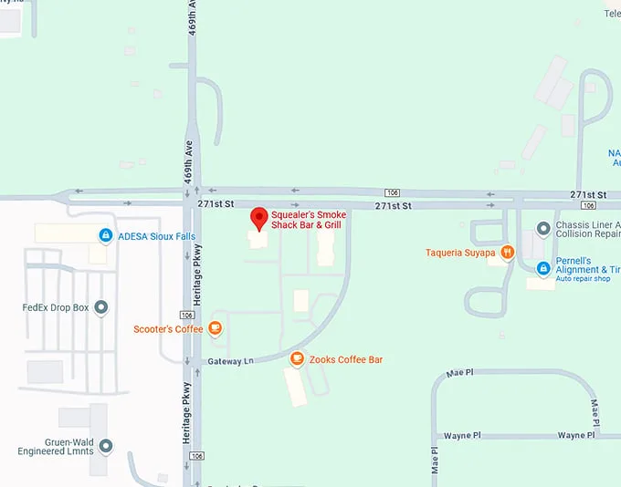 16. squealer's smoke shack bar & grill map