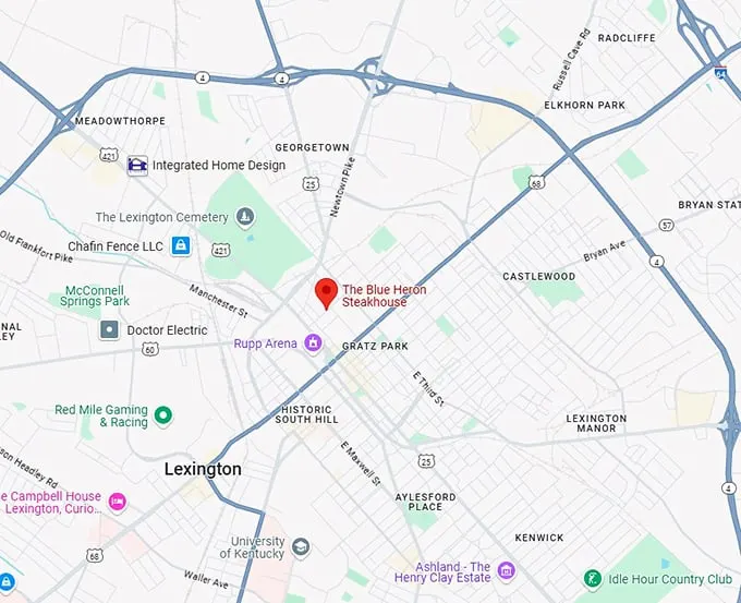 16. the blue heron steakhouse map