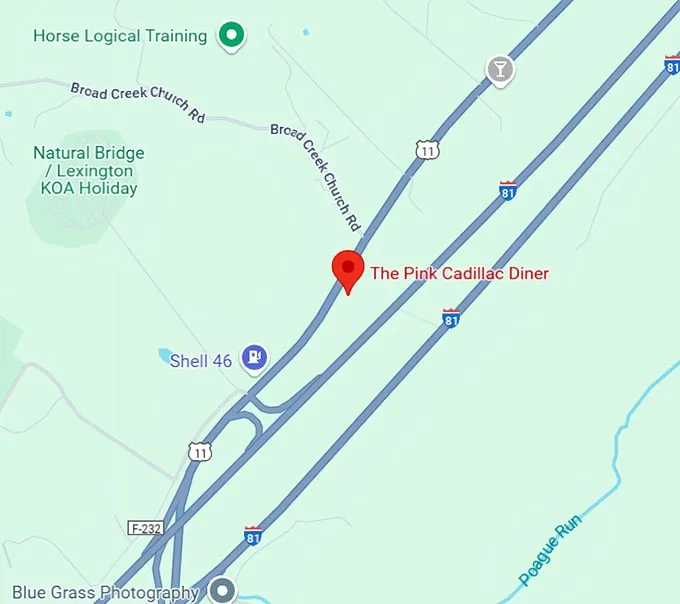 16. the pink cadillac diner map