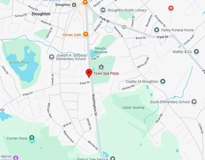 16. town spa pizza map