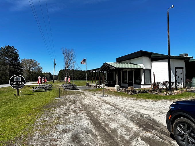 Silo Steakhouse: Where rustic charm meets sizzling perfection. This converted grain silo serves up steaks that'll make you forget all about bread!