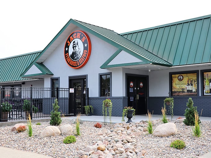Forget construction zones – this orange oasis serves up steaks so tender, they practically melt on your fork.