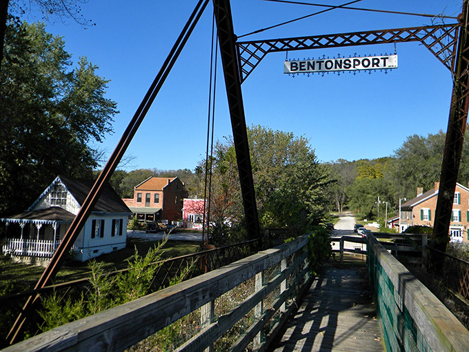 Who needs a DeLorean when you've got this bridge? Crossing into Bentonsport feels like stepping back to a simpler time, minus the dysentery and cholera.
