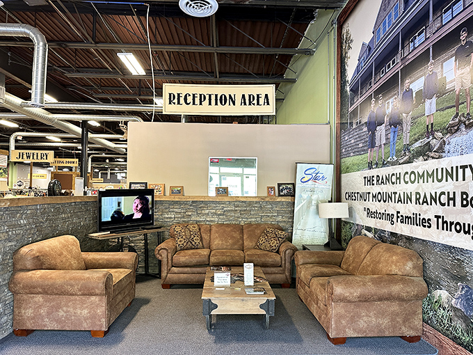 Step into a time warp at the reception area. Those comfy couches have probably heard more gossip than a 1970s hair salon.