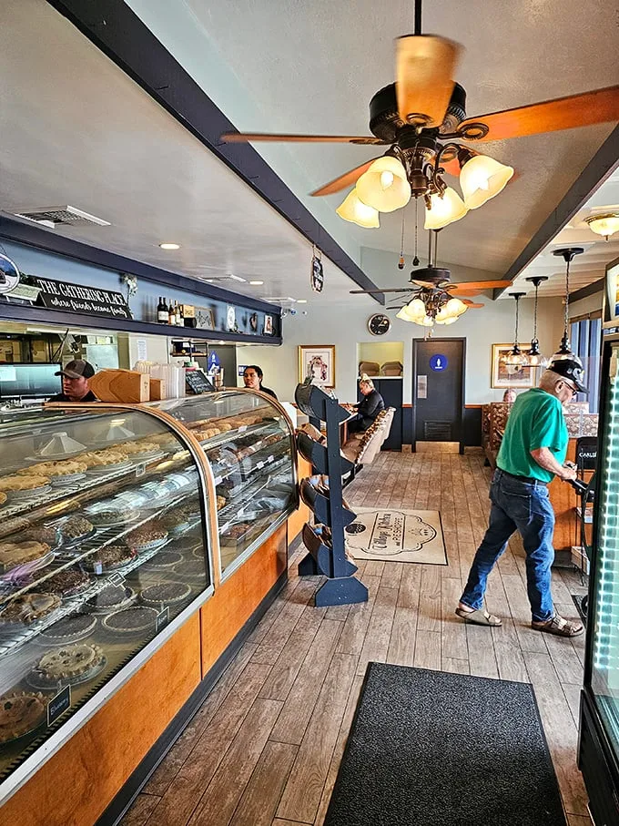 Step inside and prepare for sensory overload. The aroma of freshly baked pies mingles with the buzz of happy diners.