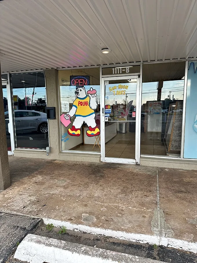 Step right up to the sweetest show in town! This entrance promises a circus of flavors behind those glass doors.