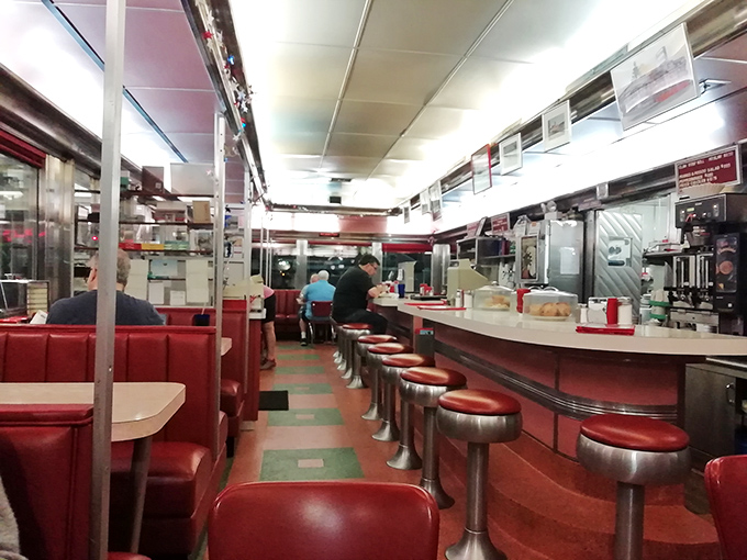 Step into a time machine! Red vinyl booths and chrome accents transport you to an era when rock 'n' roll was young and milkshakes ruled supreme.