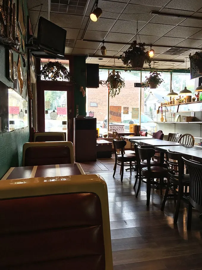 Step inside and feel the nostalgia wash over you. It's like your cool aunt's living room, if your aunt was obsessed with pizza and good vibes.