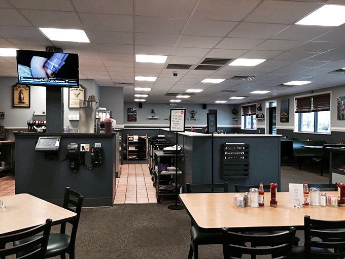 Step inside and feel the embrace of nostalgia. With its cozy booths and no-nonsense decor, Rick's interior whispers, "Sit down, relax, and prepare for a feast."